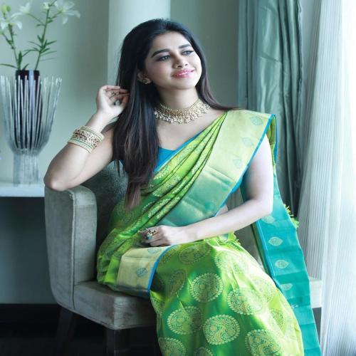 Buy Vrushi's Fashion Present Women's Saree with Blouse Piece (Green ...