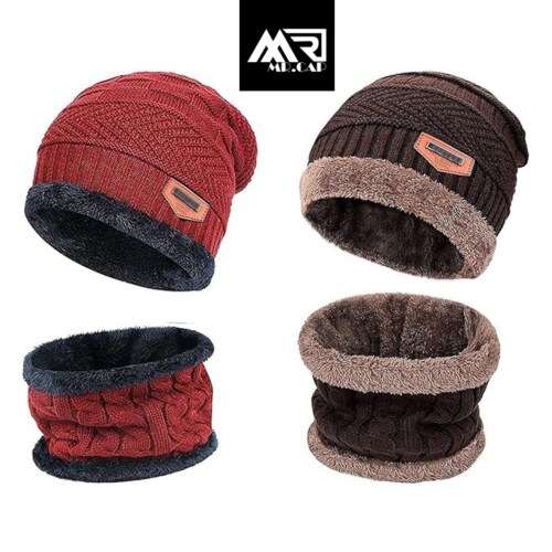 Buy Mr. Cap 2 Pairs Men's & Women's Snow Proof Inside Fur Warm Woolen ...