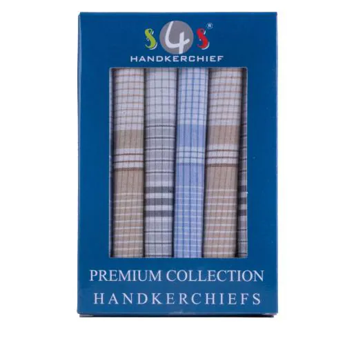 Buy S4S Men's 100% Cotton Premium Handkerchiefs Box Packing (Light ...