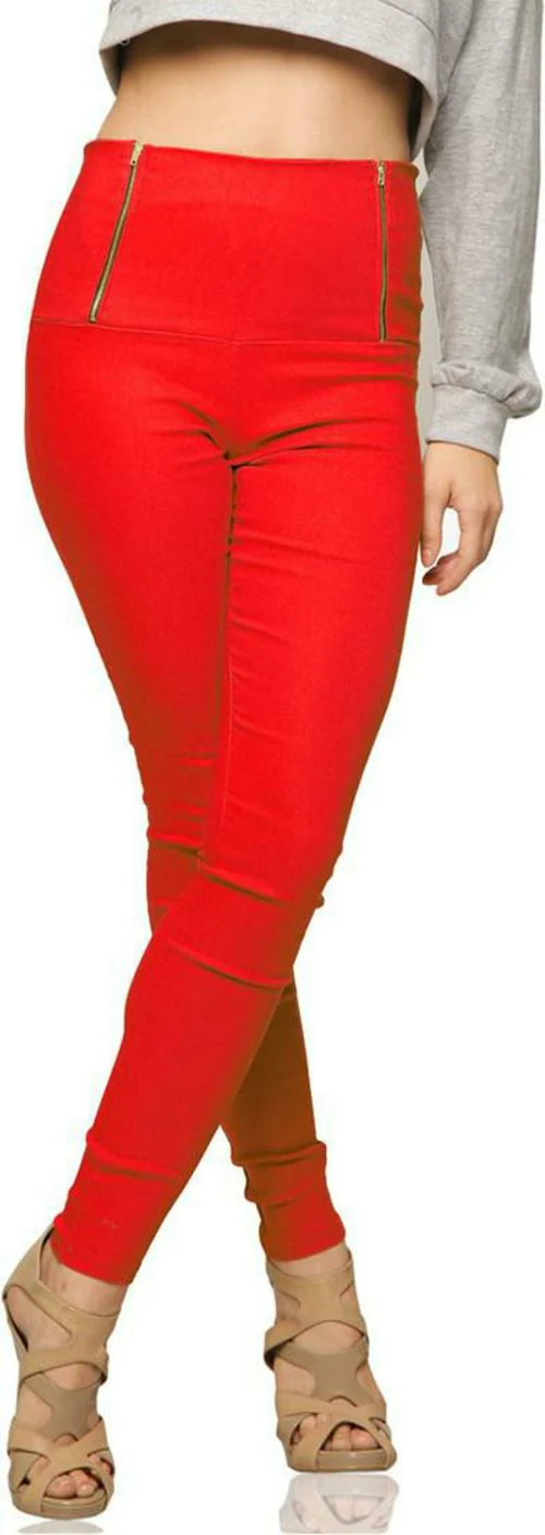 Buy Miss Chase Women Red Solid Single Jeggings Online at Best Prices in ...