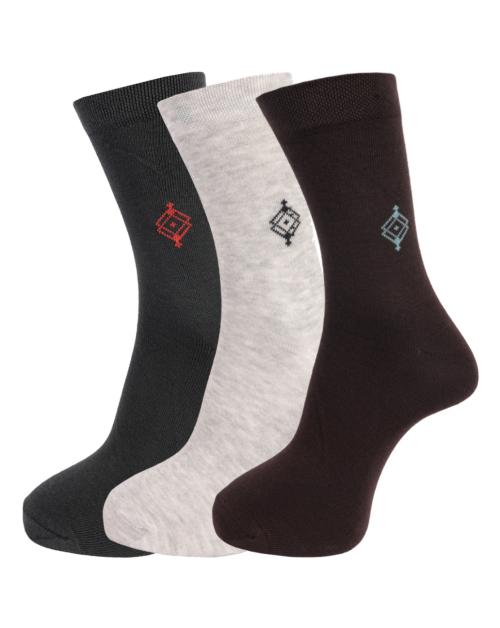 Buy DOLLAR Men's Multicolor Solid Cotton Blend Pack of 3 Full-length ...