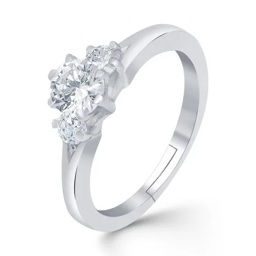 Buy Zalkari Solitaire 925 Sterling Silver Womens Three stone Engagement Ring Online at Best ...
