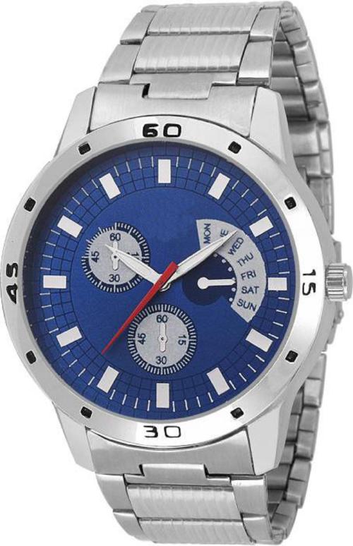 Buy JAPAN SHOP Analog Blue Dial Silver Strap Watch For Men Online at ...