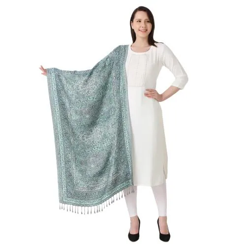 Buy EVAZ Stylish Woolen Stoles For Women's -Sea Green Online at Best ...