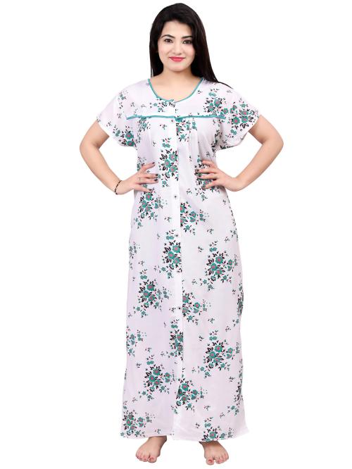 Buy NACNO Women's Rayon Cotton Front Open Nighty/Maxi/Nightgown Online ...