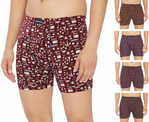 Buy Lux Cozi Men's Cotton Boxers (Pack of 5) (Bigshot_Long_Printed_90CM ...