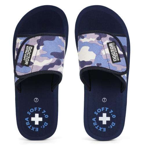Buy DOCTOR EXTRA SOFT Navy House Camo Slides for Men's Ortho Care ...