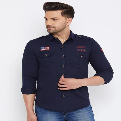 Buy TOROLY Men Solid Casual Blue Shirt () Online at Best Prices in ...