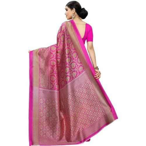 Buy Marabout Women's Beautiful Navy And Red Colour Mysore Silk Saree ...