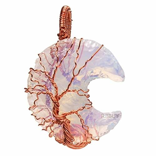 Buy REBUY Cryatal Opalite Crescent Moon Pendant Online at Best Prices ...