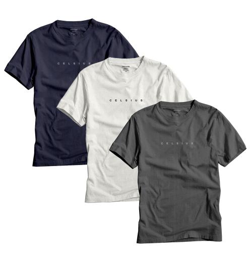 Buy Celsius Men's Crew Neck Half Sleev Slim FIT T-Shirt (Pack of 3 ...