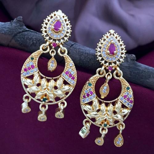 Buy PBM CREATIONS Gold Plated Chandbali Earring Multicolor For Women ...