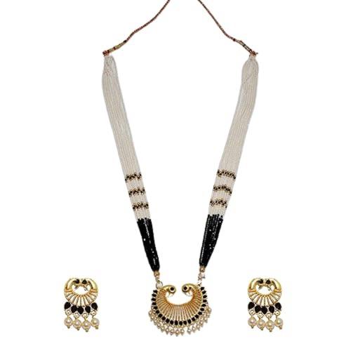 Buy Hemshail Long Har Necklace Set With earring Pearl traditional Look ...