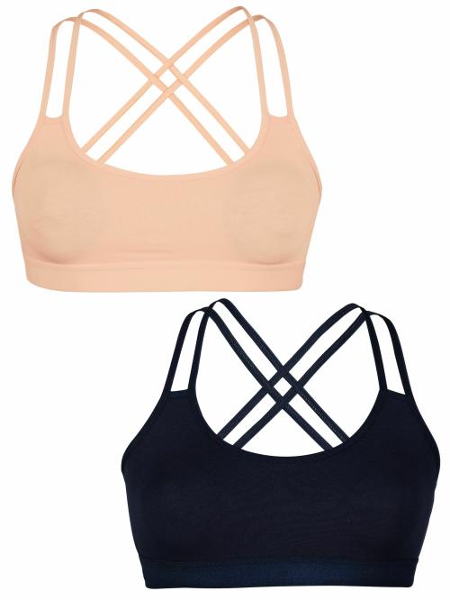 Buy Dchica Criss Cross Back Cotton Sports Bra | Removable Pads ...