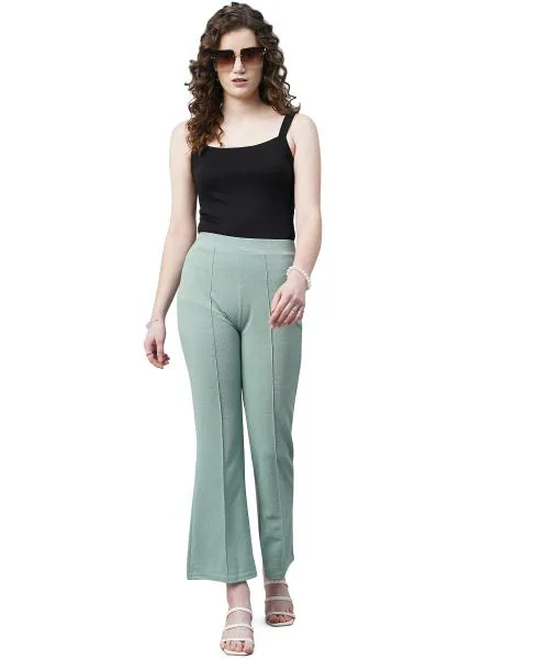 Buy Fithub Women's Wide-Leg Formal/Causal Trouser Cotton Blend Full ...