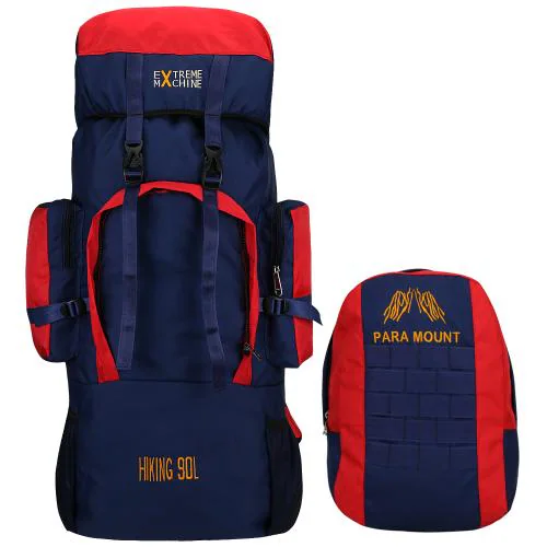 Buy Extreme Machine 90L Navy Red Detachabe 2 in 1 Rucksack Bag Trekking ...