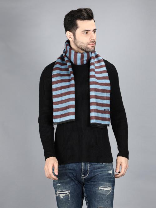 Buy Men Navy Blue & Grey Animal Print Muffler Online at Best Prices in ...