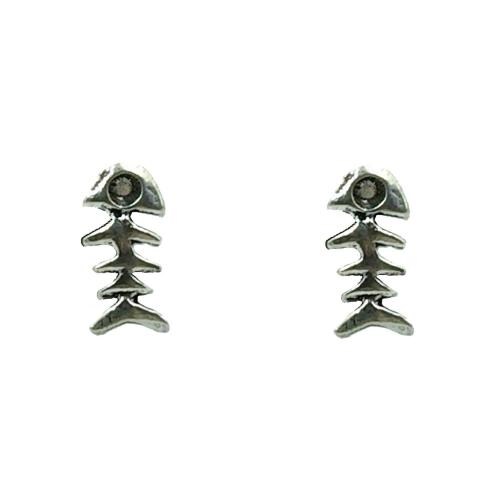 Buy AMONROO 925 Sterling Silver angel Fish Skeleton Earring Fish Skull ...