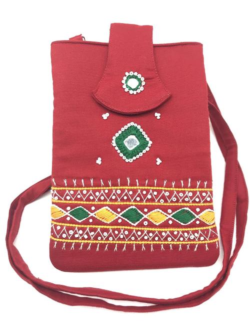 Buy SriAog Handicrafts Women Red Sling Bag Online at Best Prices in ...