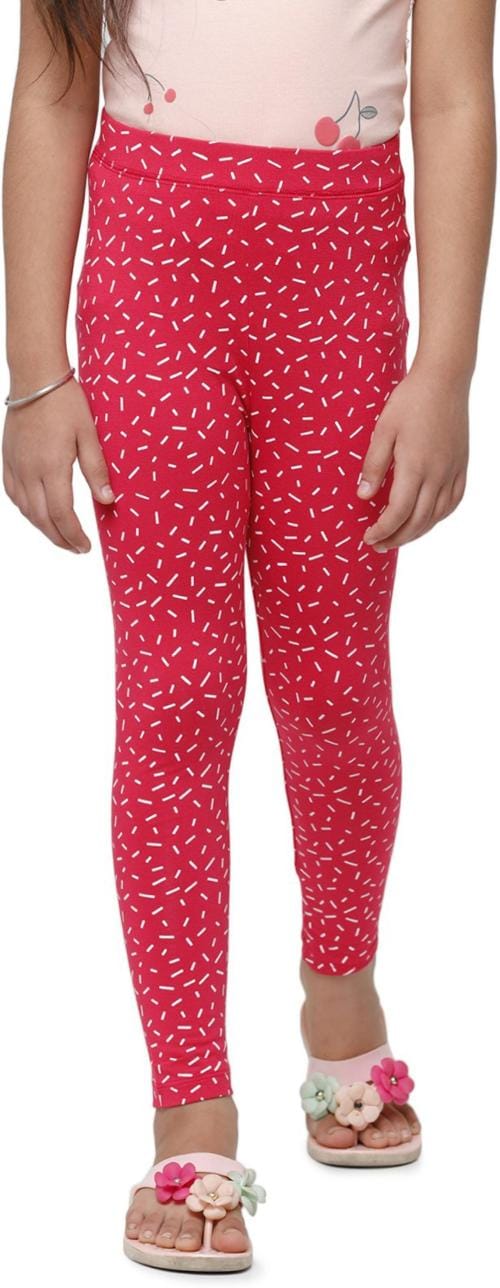 Buy De Moza Girls Red Printed Cotton Blend Legging (4-5 Years) Online ...