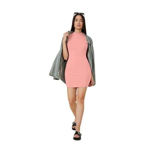 Buy Axelus Women Pink Lycra Blend Sleeveless Mini Dress (S) Online at ...
