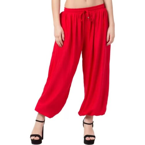 Buy Famiss fashion Rayon Solid Drawstring Harem Pants with Side Pocket ...