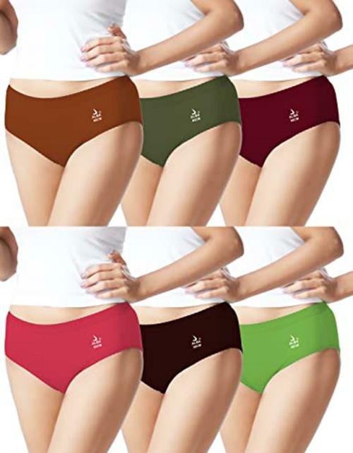 Buy ALBA Queen - 100% Cotton - Multicolor Panties for Women(90 cm , Size -L) ,Pack of 06 Online ...