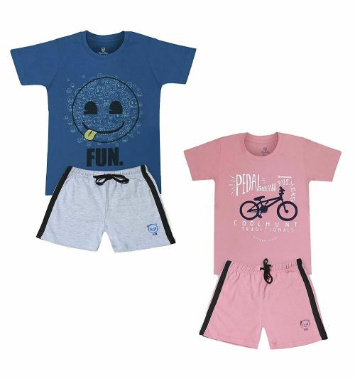 Buy PIP N PAP Boys Multicolor Cotton Pyjama Set (Pack of 2) Online at ...