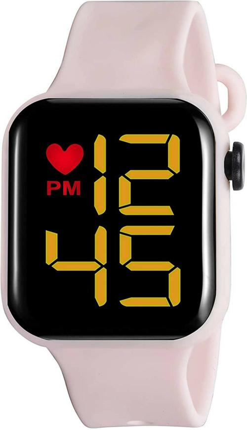Buy Amience Digital Black Dial Peach Strap Watch For Boys Online at ...