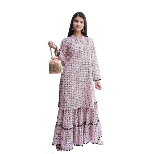 Buy Nakh Women Mulmul Cotton Kurta and Sharara Set Online at Best ...