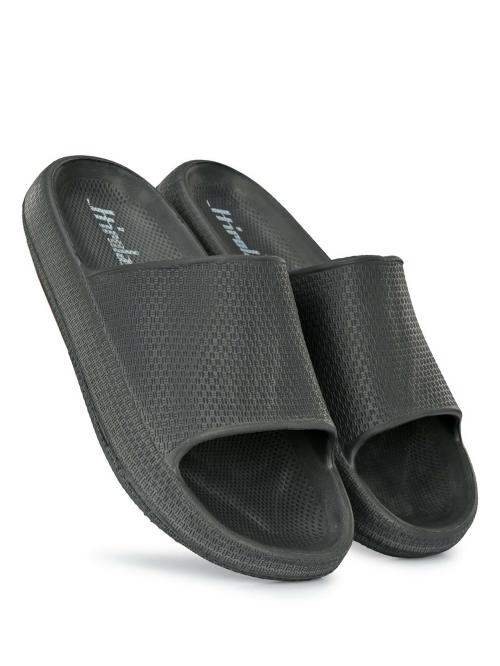 Buy Hirolas Men cushioned Fluffy comfortable Slipper Sliders - Black ...