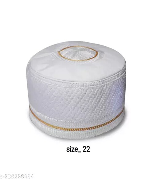 Buy FOOTPAID Fancy Men White Cotton Islamic Cap (Pack-1)-Size-Free Size ...