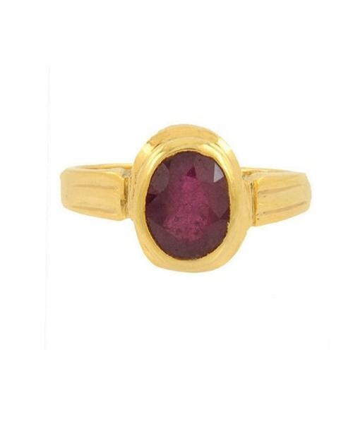 Buy Ceylonmine Real Ruby Manik Stone Gold Plated Finger Ring Online at ...