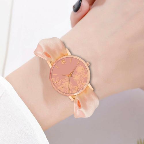 Buy Stojira Analog Peach Dial Peach Strap Wrist Watch For Women And ...