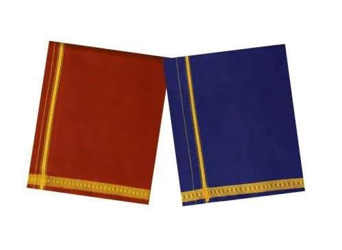 Buy TAVASU Pentex Swamy Colored Cotton Dhoti 02 Meters - Pack of 02 ...