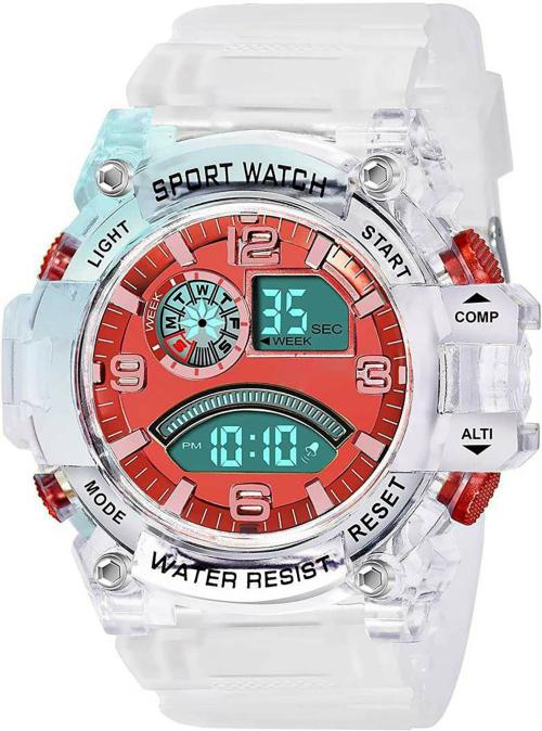 Buy Regards Digital Red Dial Red Strap Watch For Men Online at Best ...
