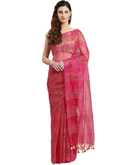 Buy Radiant Fashion Women Transparant Cotton Art Silk Saree With ...