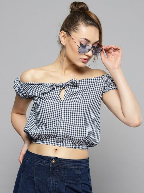 Buy Rare Women Blue Checkered Top Online at Best Prices in India - JioMart.