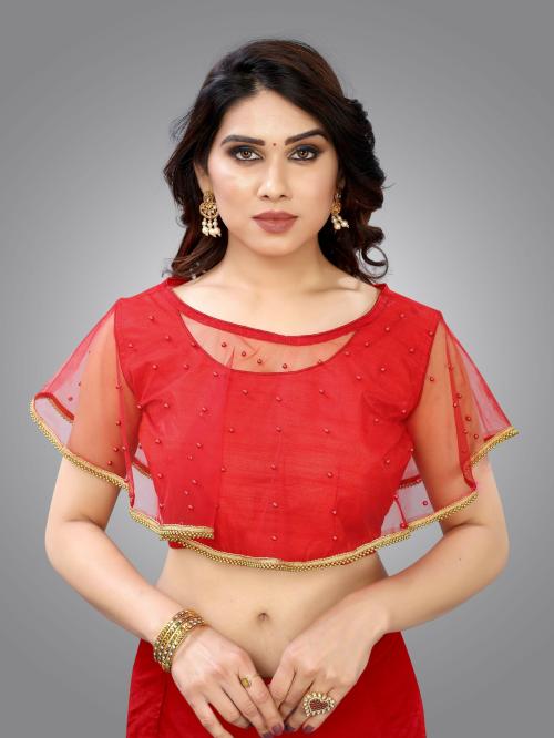 Buy Jay Pal Women Red Net Round Neck Blouse Online at Best Prices in ...