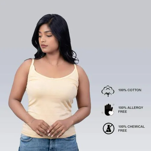 Buy UNSANELY Women's Regular Fit 100% Cotton Camisole Slip Spaghetti ...