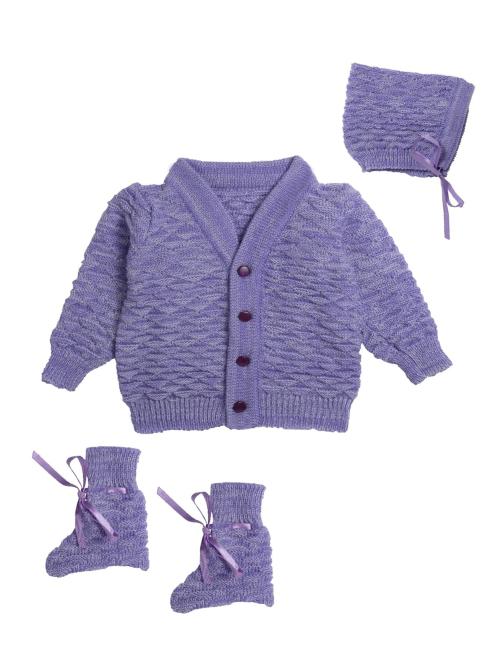 Buy Little Angels Boys Violet Acrylic Baby Full Sleeves Front Open ...
