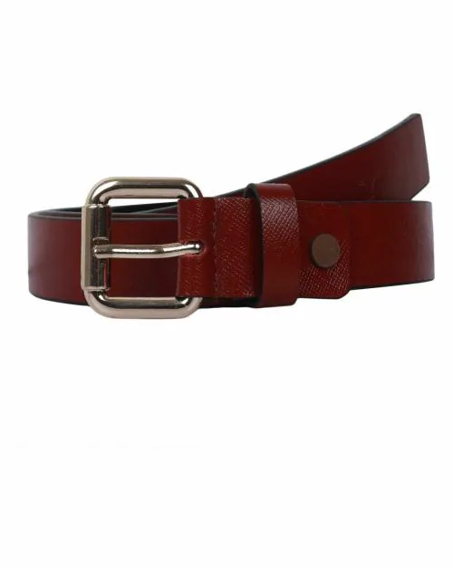 Buy BULCHEE Women Maroon Genuine Leather Belt Online at Best Prices in ...