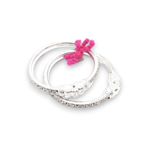 Buy JEWELLERYHUT Pure Sterling Silver White Cut Stone Design Kada for ...