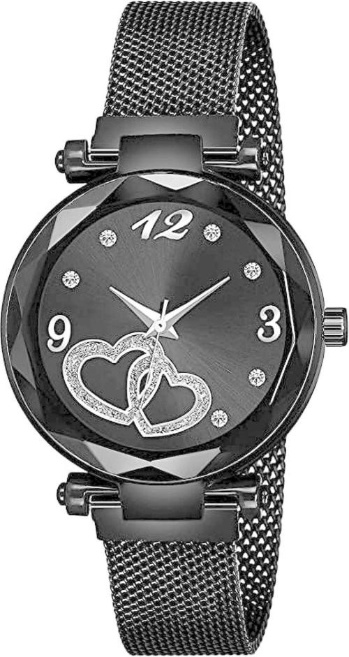 Buy Stojira Analog Black Dial Black Strap Wrist Watch For Women And ...