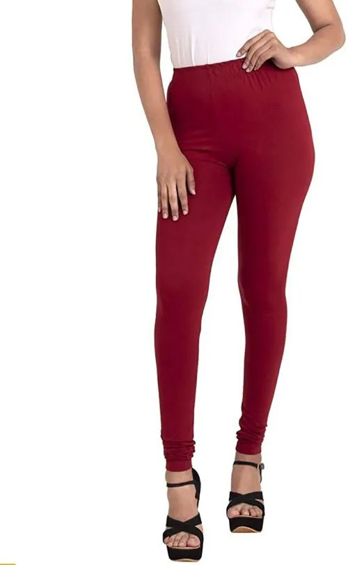 Buy Alina Beyond Fashion Women Maroon Woven Lycra Blend Churidar ...