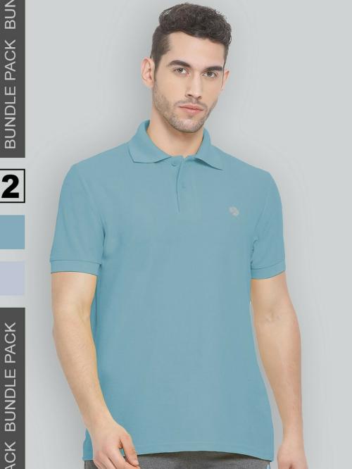 Buy Lux Nitro Combo Pack Polo T-shirt For Men Adriatic Blue & Eventide ...