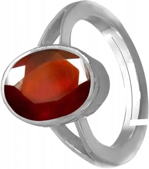 Buy Chopra Gems & Jewellery Brass Gomed Hessonite Garnet Stone Ring (Men and Women) - Free Size ...