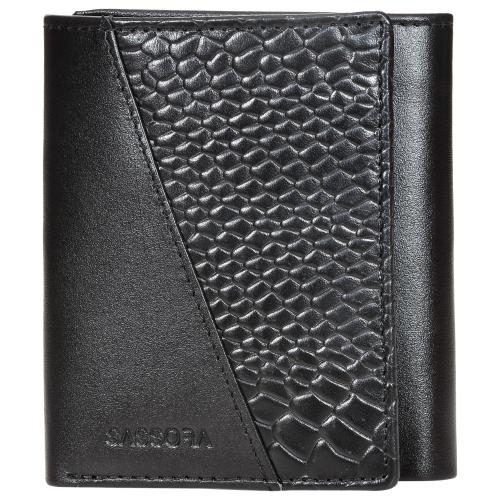 Buy Sassora Genuine Leather Medium Size Black Men's RFID Notecase ...
