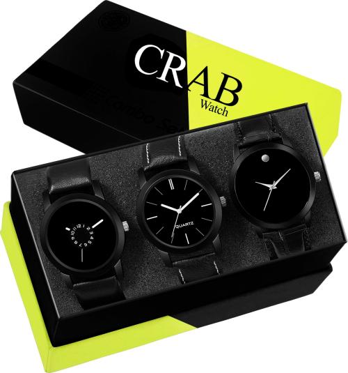 Buy Crab Analog Multicolor Dial Multicolor Strap Watch For Men (Pack Of ...