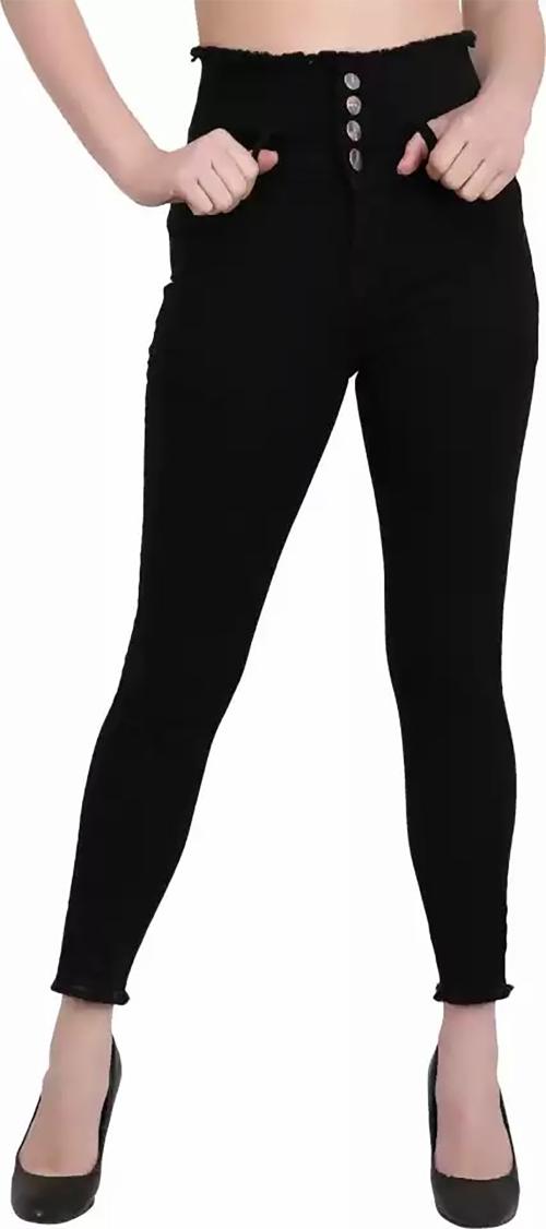 Buy VAP Store 4 Button Black High Waist Women Denim Jeans Online at ...